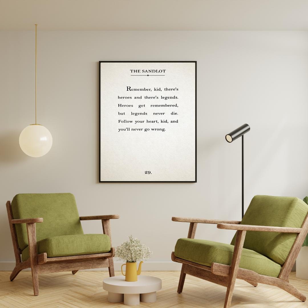 The Sandlot book page sign | Sandlot Sign | book page sign | Heros and ...